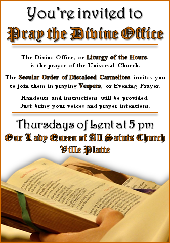 Carmelites Vespers Invitation | Our Lady Queen of All Saints Catholic ...